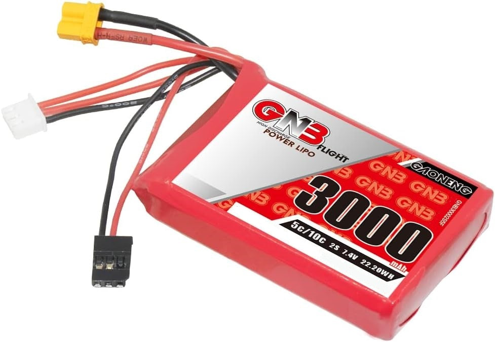 2S3000FJ : 7.4v 3000mAh LiPO battery for Futaba Transmitters T10J 14SG ...