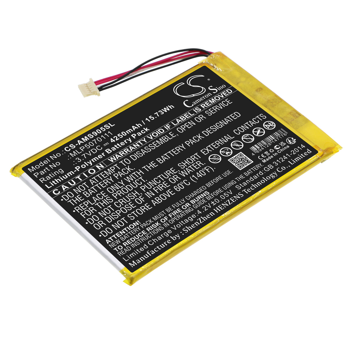 CS-AMS905SL : Battery for Autel MaxiSys Mini, MS905, MS906 and others ...