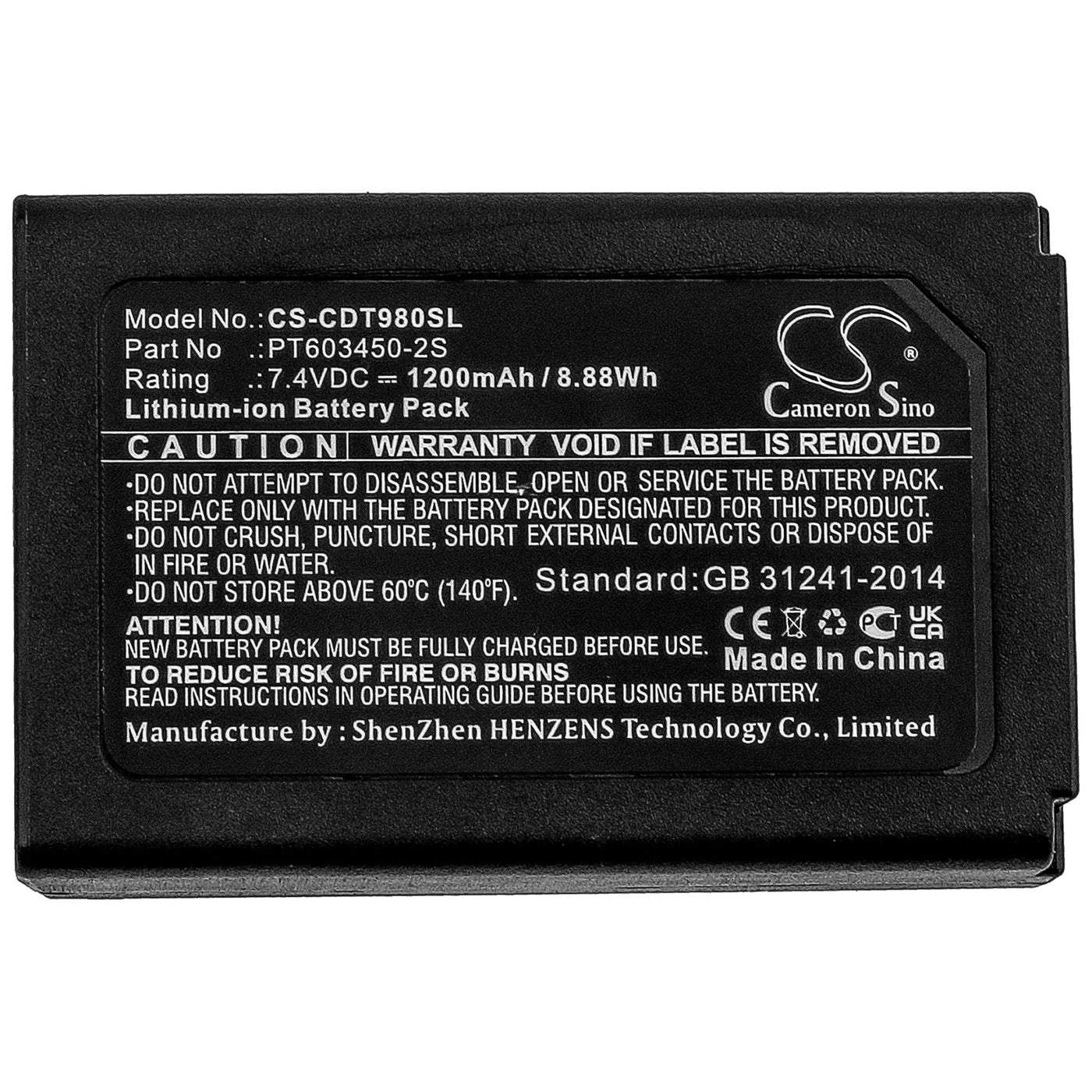 CS-CDT980SL : Battery for Extech Video Particle Counter VPC300 ( Built ...