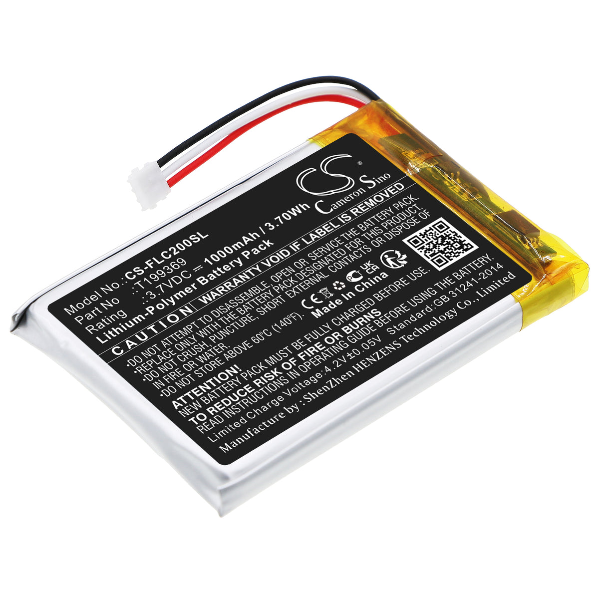 CS-FLC200SL : Battery for FLIR C2, C3 - Replaces Flir T199369 ...