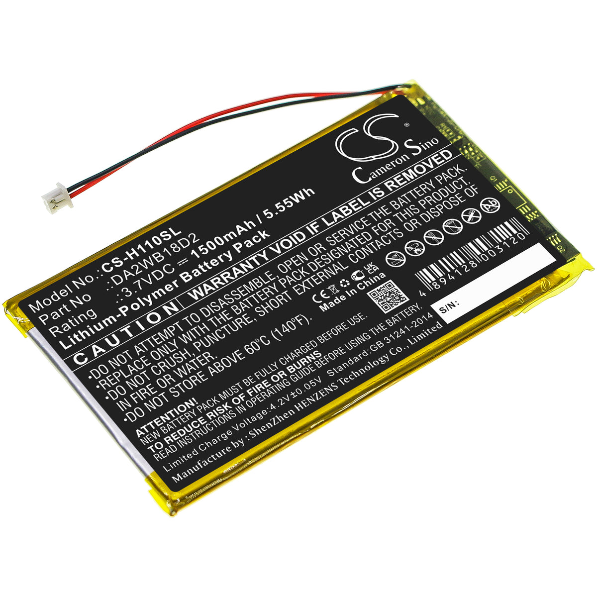 CS-H110SL : Battery for iRiver H110, H120, H140 and others - Replaces ...