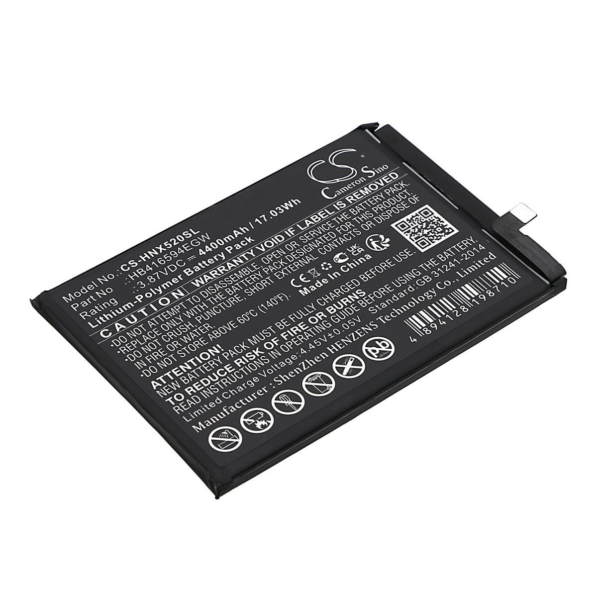 CS-HNX520SL : Battery for Honor X50i 5G, CRT-AN00 - Replaces Honor HB4 ...
