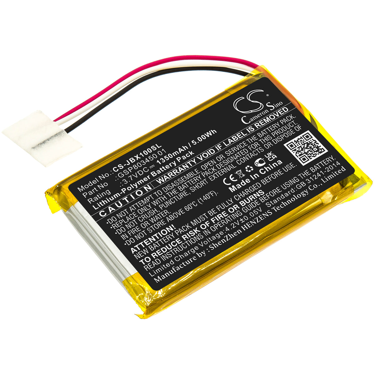 CS-JBX100SL : Battery for JBL Free Charging Case, Free X TWS Charging ...
