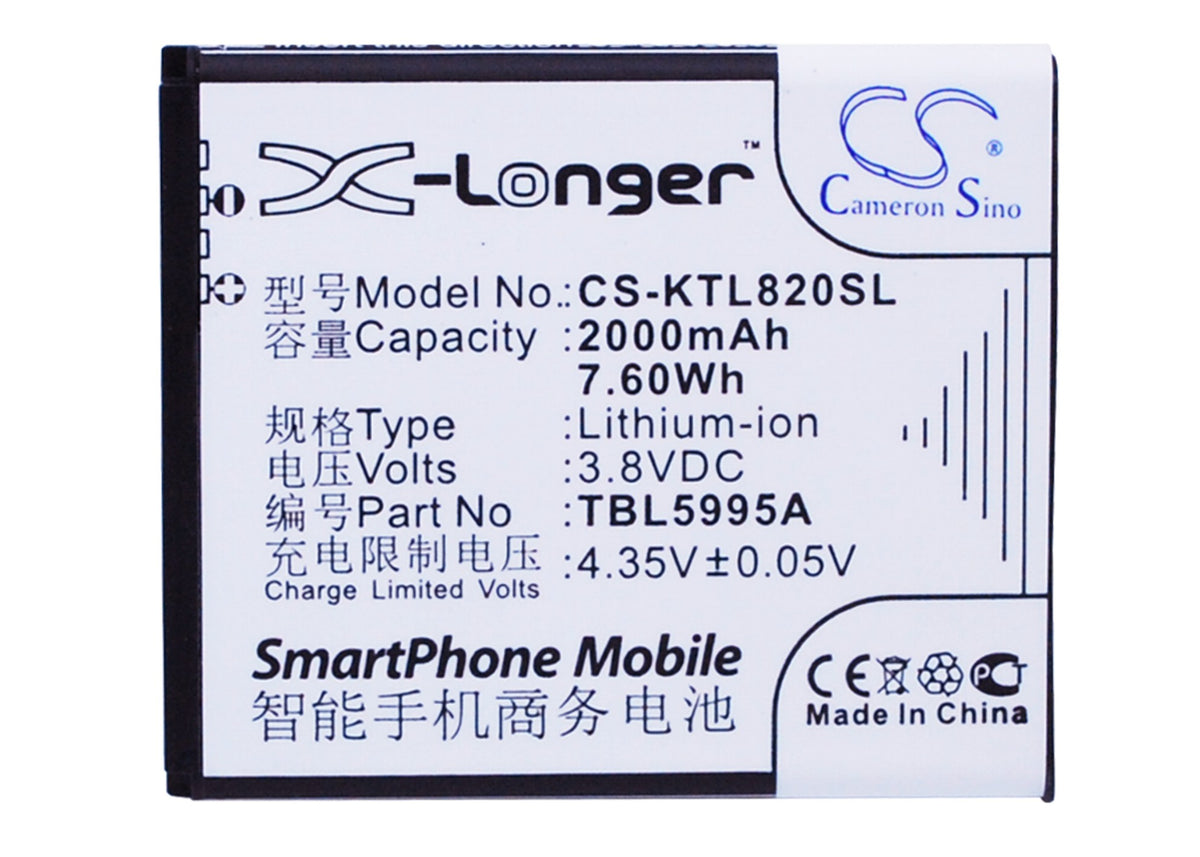 CS-KTL820SL : Battery for K-Touch L820, L820c - Replaces K-Touch TBL59 ...