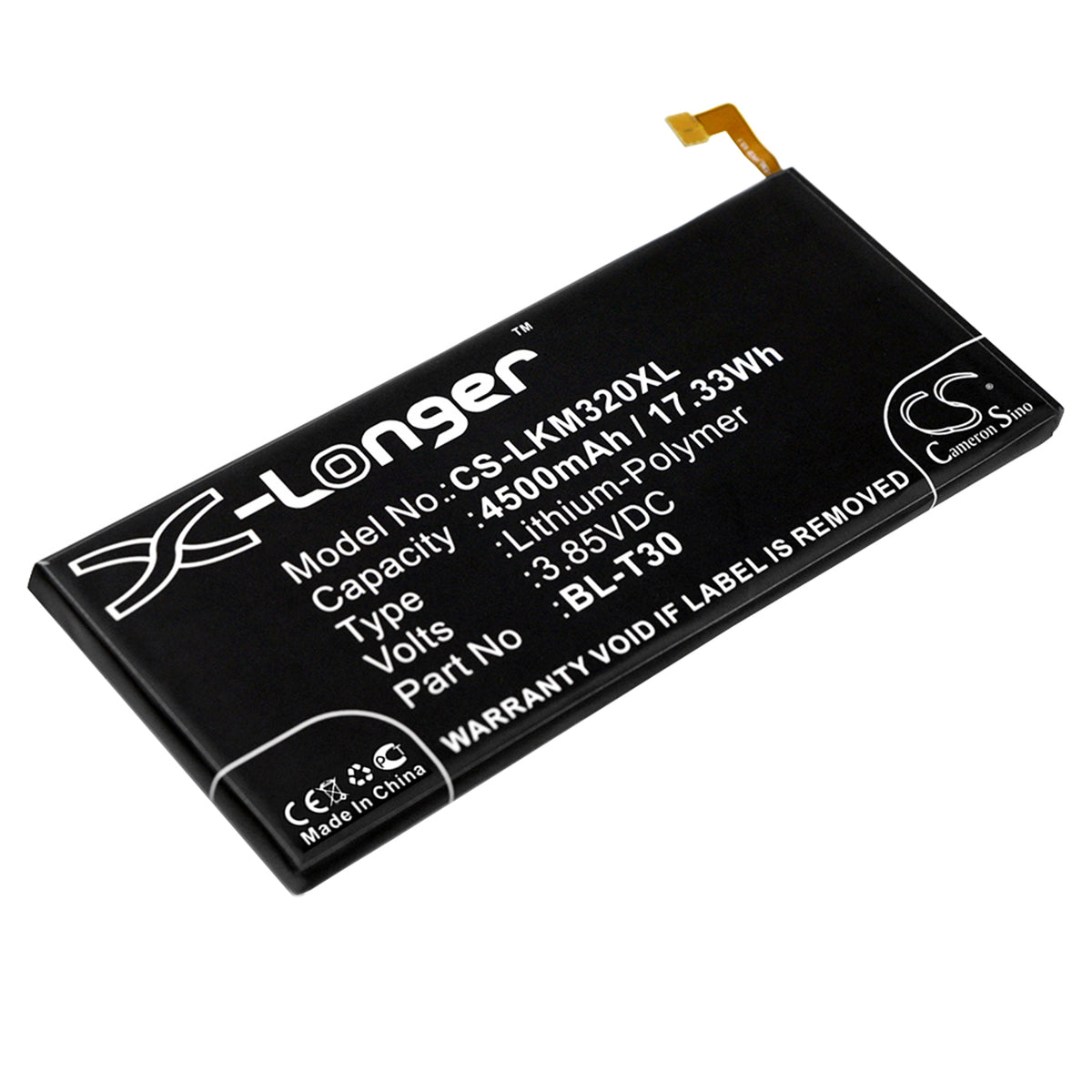 CS-LKM320XL : Battery for Tracfone Fiesta LTE, L64VL - Replaces LG BL ...