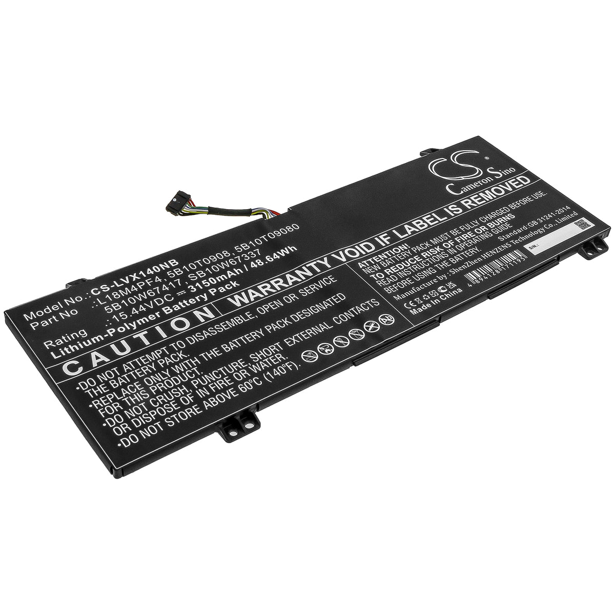CS-LVX140NB : Battery for Lenovo Xiaoxin Air 14 2019, Ideapad S540-14I ...