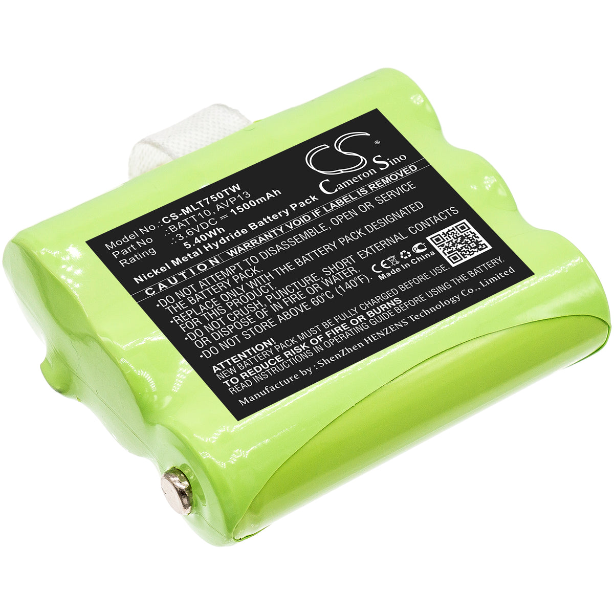 BP-MLT750TW : 3.6v NiMH battery, replaces BATT10, AVP13, PB-X7 ...