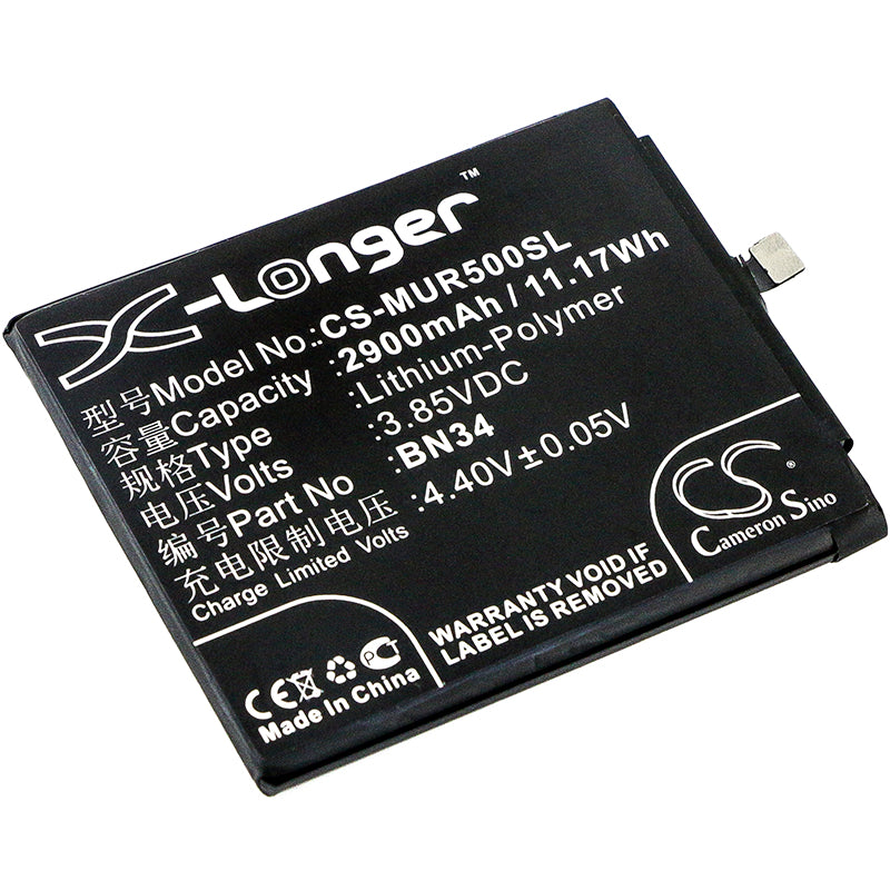 CS-MUR500SL : Battery for Xiaomi Redmi 5A, M5A - Replaces Xiaomi BN34 ...
