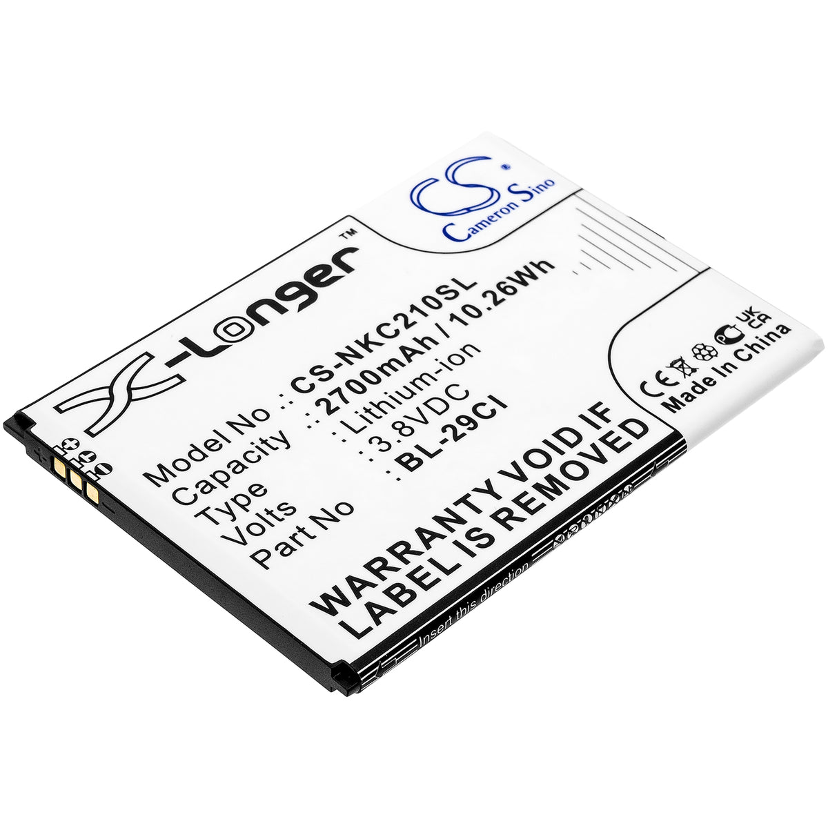 CS-NKC210SL : Battery for Nokia C21, C20, C10 - Replaces Nokia BL-29CI ...