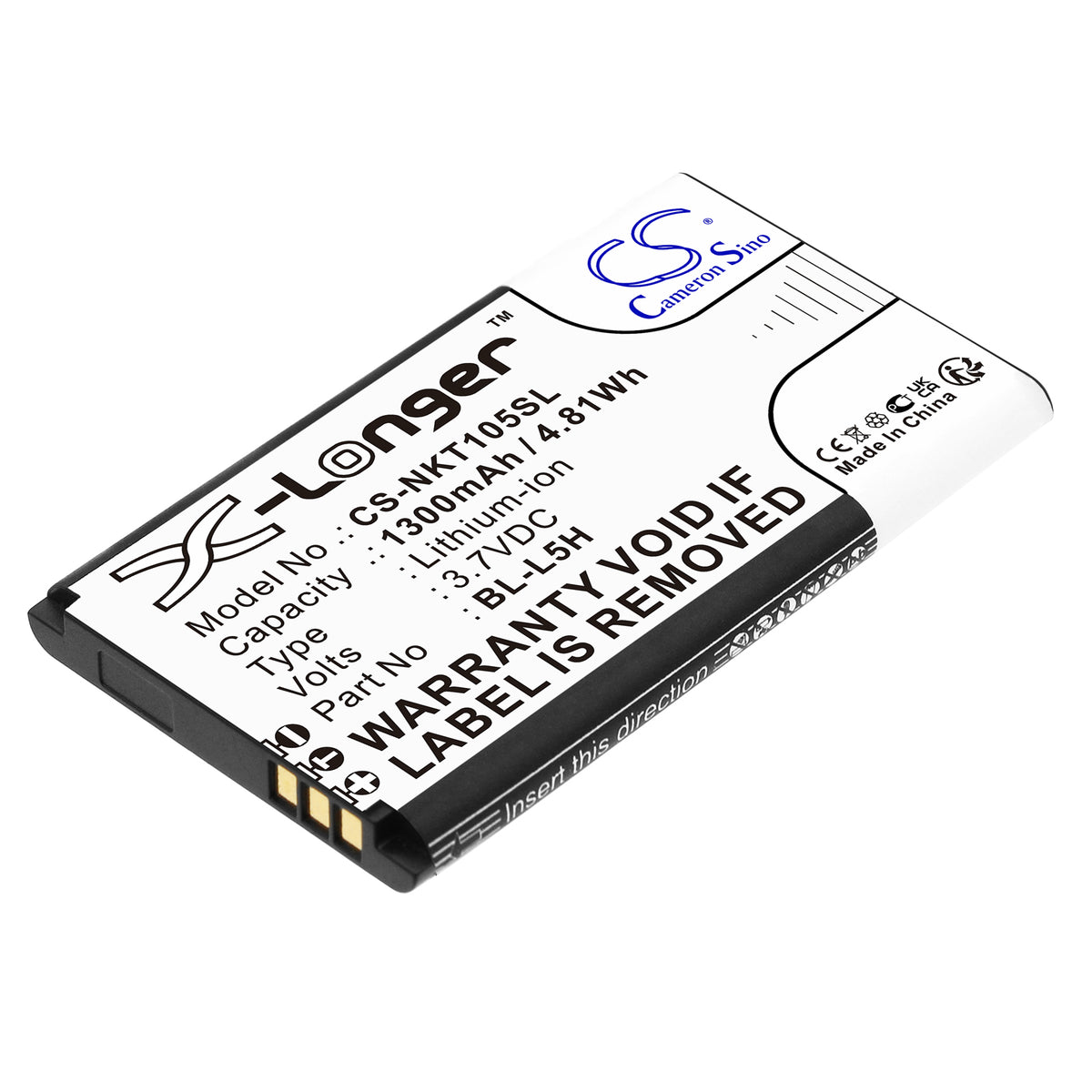 CS-NKT105SL : Battery for Nokia 105 2023, 105 4G, TA1385-DS and others ...