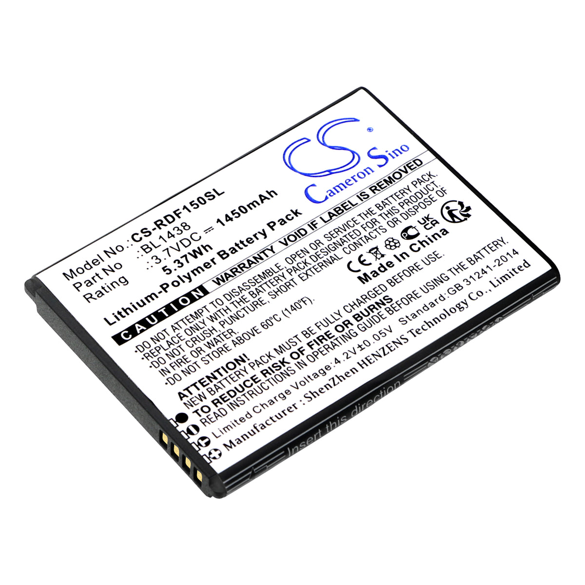 CS-RDF150SL : Battery for R3Di Bright Flip, FR150 - Replaces R3Di BL14 ...