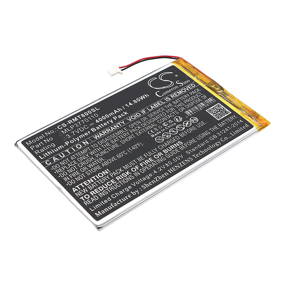 CS-RMT800SL : Battery for RAND McNally TND-T80B, TND-T80A - Replaces R ...