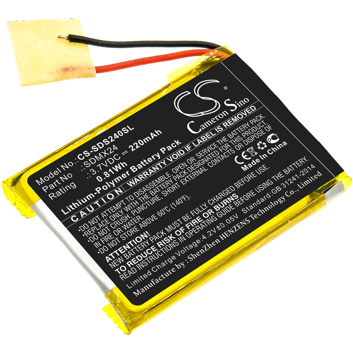 CS-SDS240SL : Battery for SanDisk Sansa Clip Sport - Replaces SanDisk ...