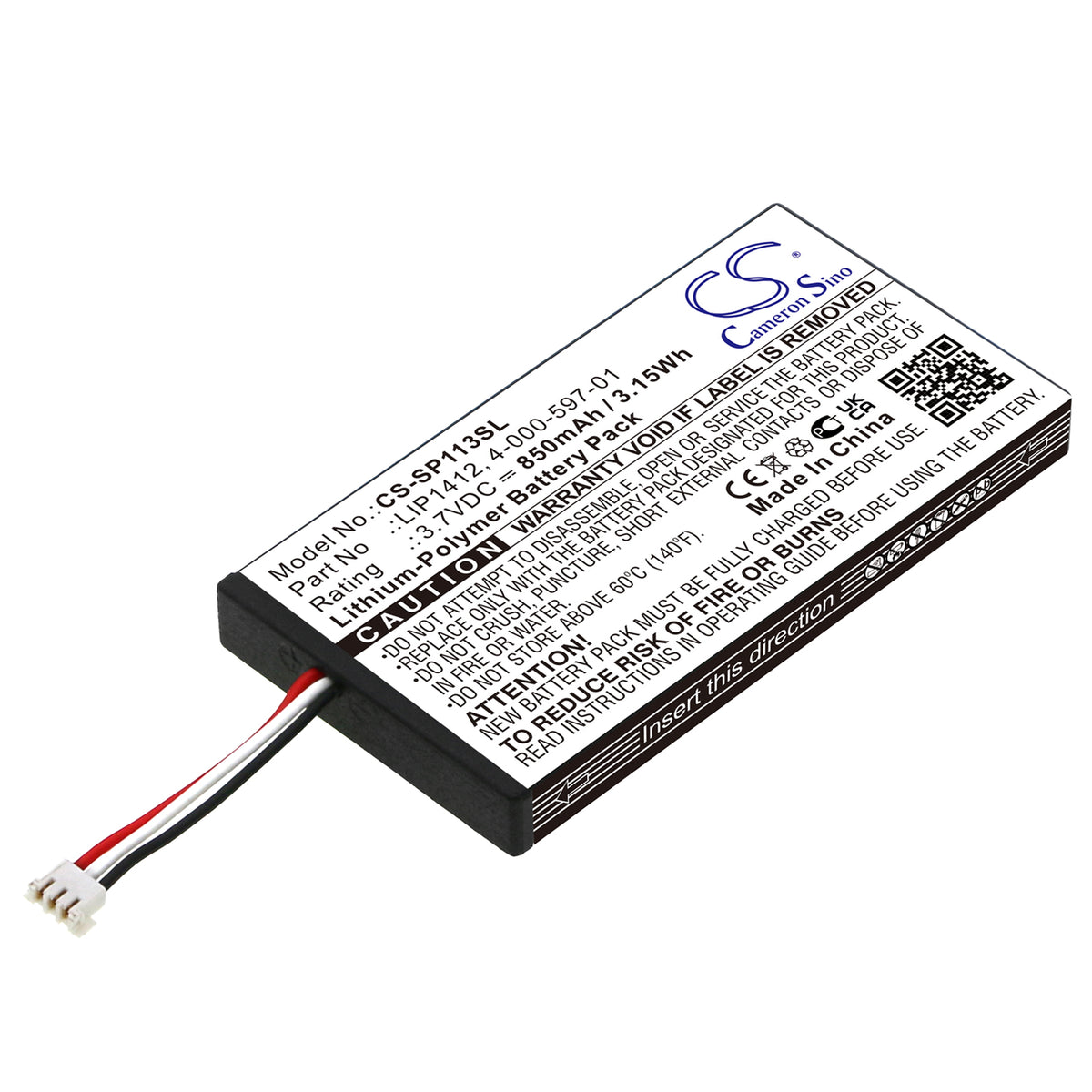 CS-SP113SL : Battery for Sony PSP GO, PSP-NA1006, PSP-N100 - Replaces ...
