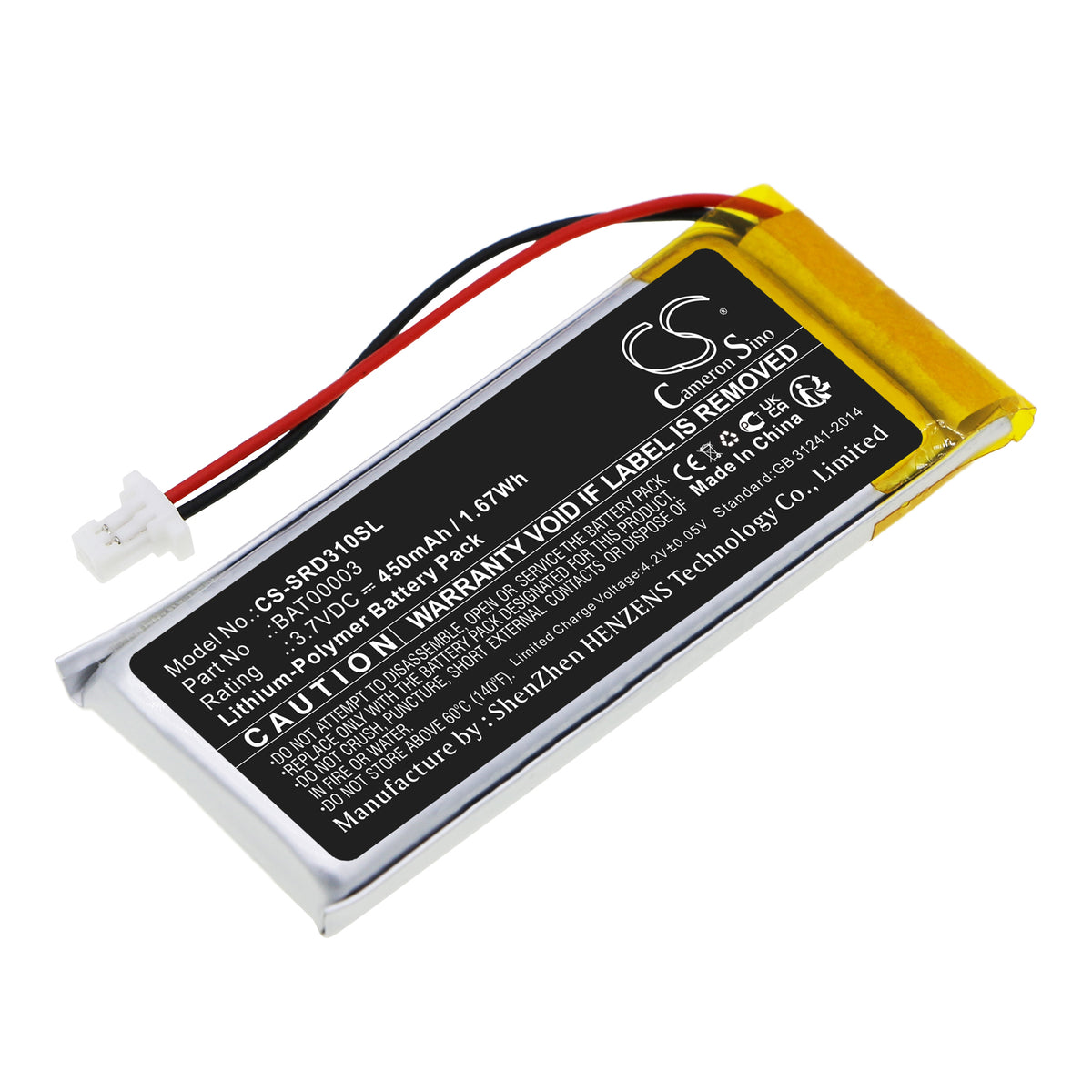 CS-SRD310SL : Battery for Cardo Q1, Q3, Scala Rider Q3 and others - Re ...