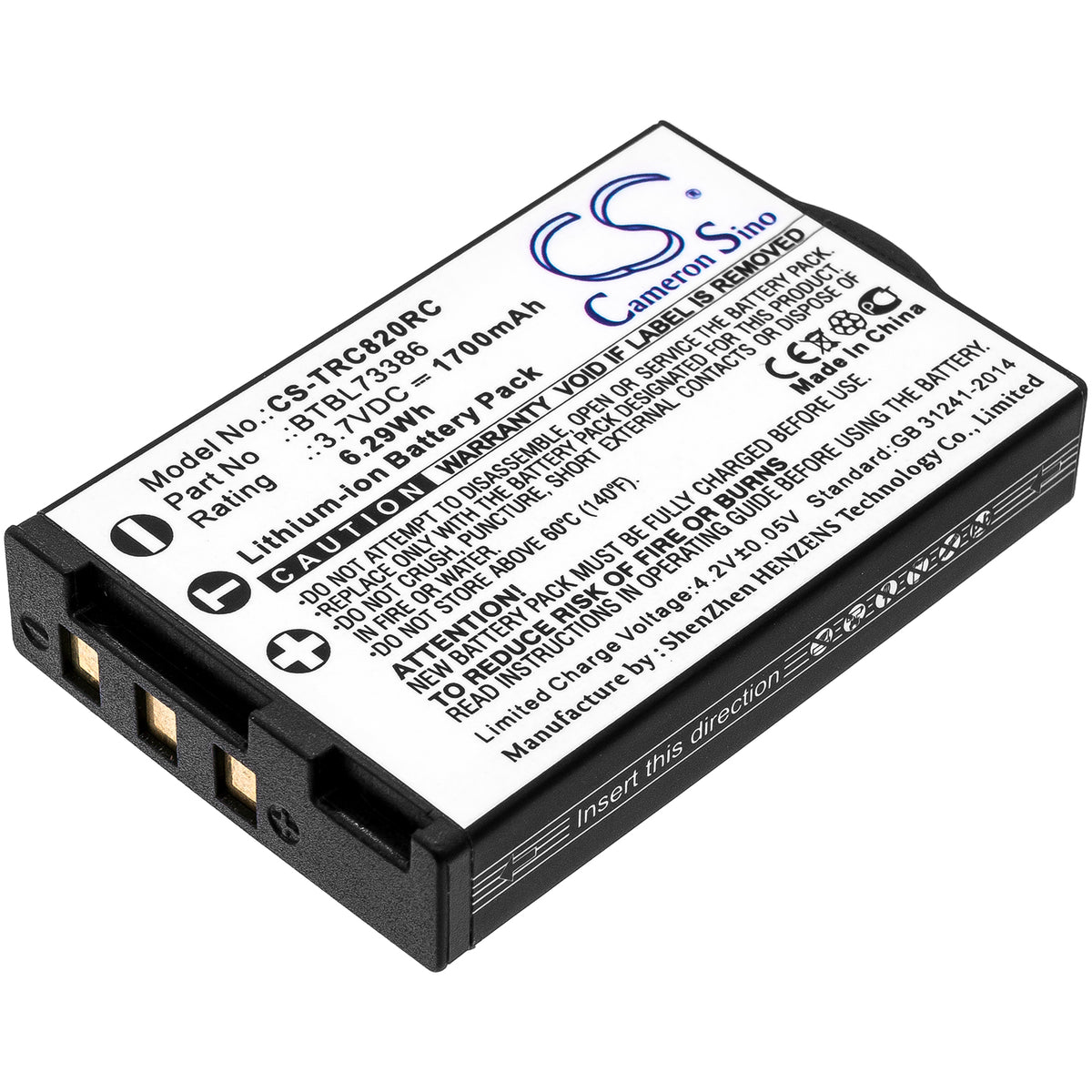CS-TRC820RC : Battery for URC TRC-1080, TRC-820, RM-2 and others - Rep ...