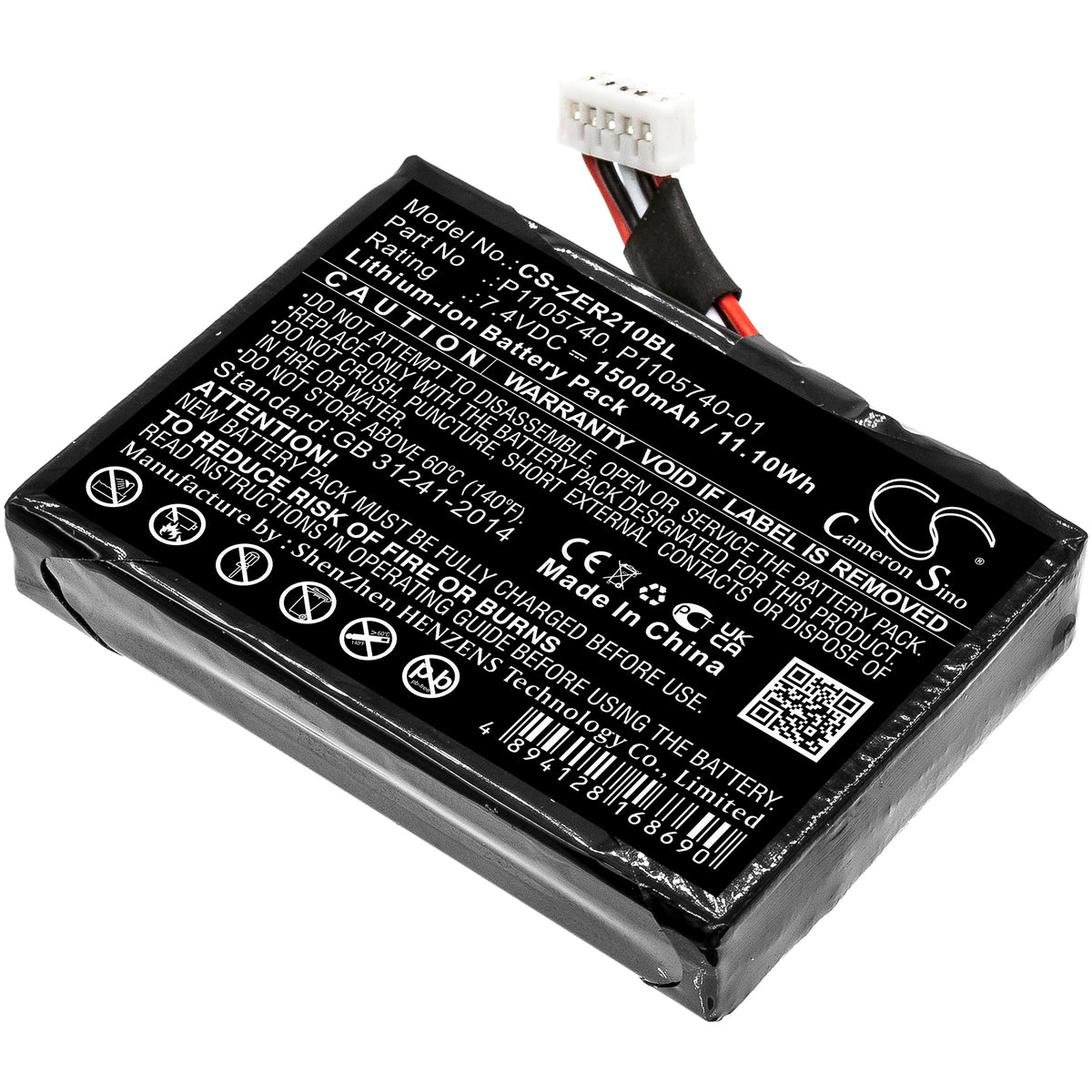 CS-ZER210BL : Battery for Zebra ZQ200, ZQ210, ZQ220 and others - Repla ...