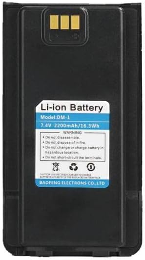 DM-1 : 7.4 volt 2200mAh Li-ION battery for Baofeng DM-1701 radio ...