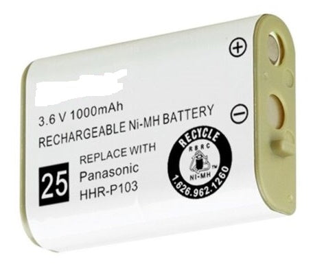 HHR-P103: 3.6v 1000mAh NiMH Battery for Panasonic cordless — Batteries ...