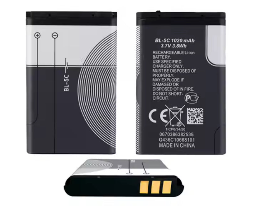 BL-5C: 3.7v 1020mAh Li-ION battery for NOKIA cellular — Batteries America