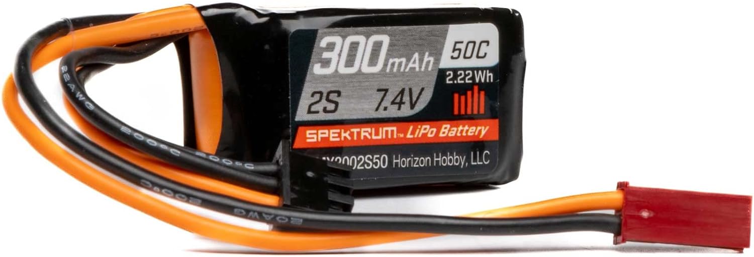 SPMX3002S50 : 7.4 volt 300mAh LiPO battery for RC - SPEkTRUM brand ...