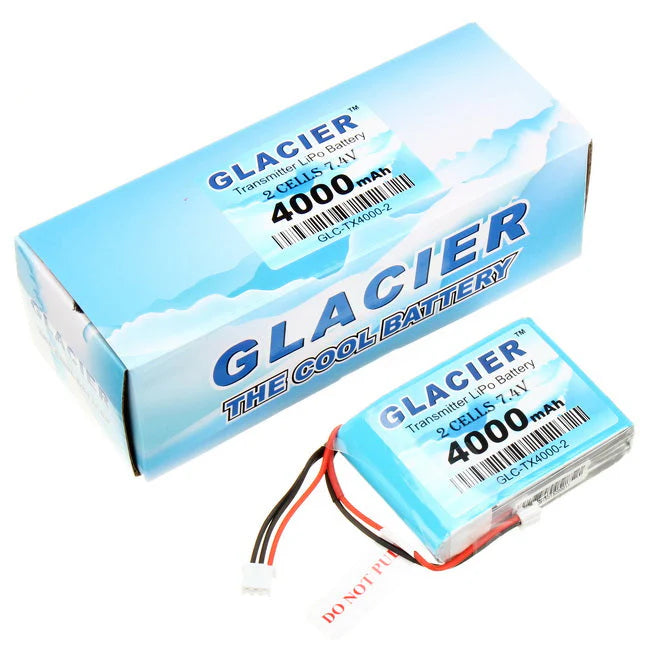 Glacier 4000mAh 2S 7.4V LiPo Transmitter Battery Fits DX9 RadioMaster ...