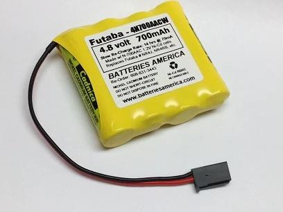 NR4J: 4.8 volt 700mAh battery for FUTABA RC — Batteries America