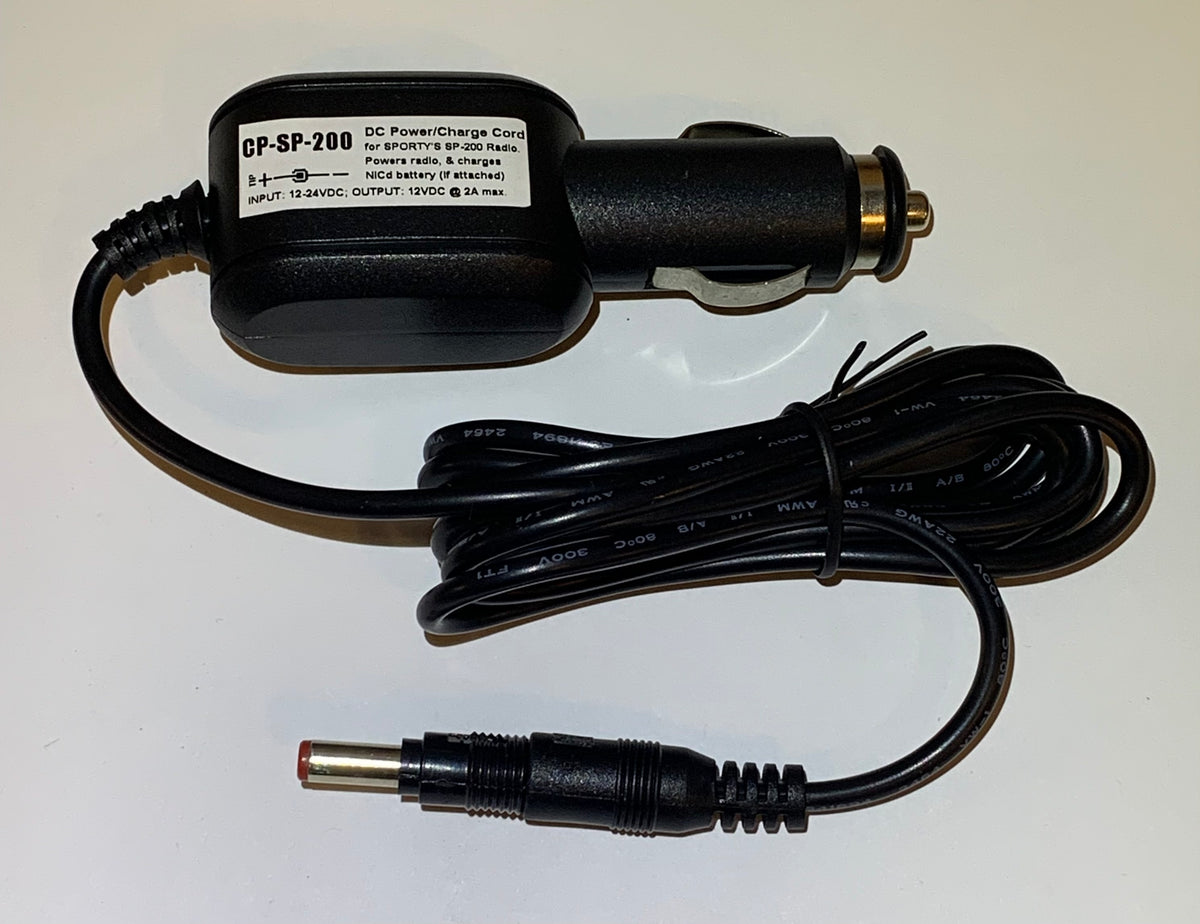 CP-SP-200 : DC Power & Carge Cord for SPORTY'S SP-200 radio — Batteries ...