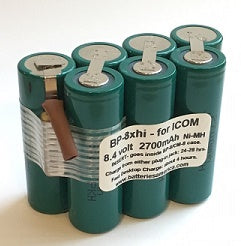 BP-8xhi: 8.4v 2700mAh Ni-MH insert for ICOM BP-8 & CM-8 — Batteries America