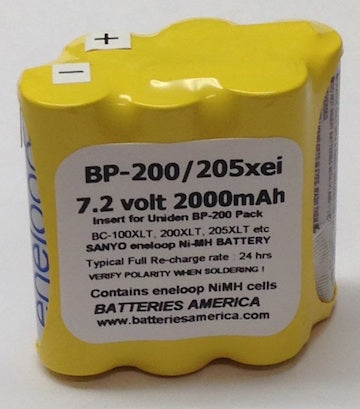 BP-200/205xei: 7.2v 2000mAh Ni-MH insert for Uniden BP-200 — Batteries ...