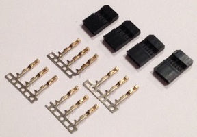 Futaba male kit: 4 x Futaba male connectors & 12 pins — Batteries America