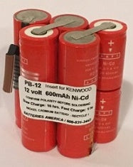 PB-12i: 12v 600mAh NiCd battery insert for Kenwood — Batteries America